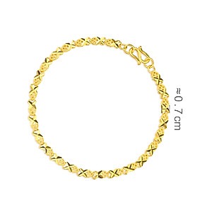 CHOW SANG SANG 999.9 24K Solid Gold Price-by-Weight 7.11g Gold Bracelet for Women 91555B | 6.6", (17 CM)