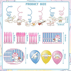 Grehge oroll Birthday Decorations For 20 Guests,Cinnamoroll Party Supplies Included