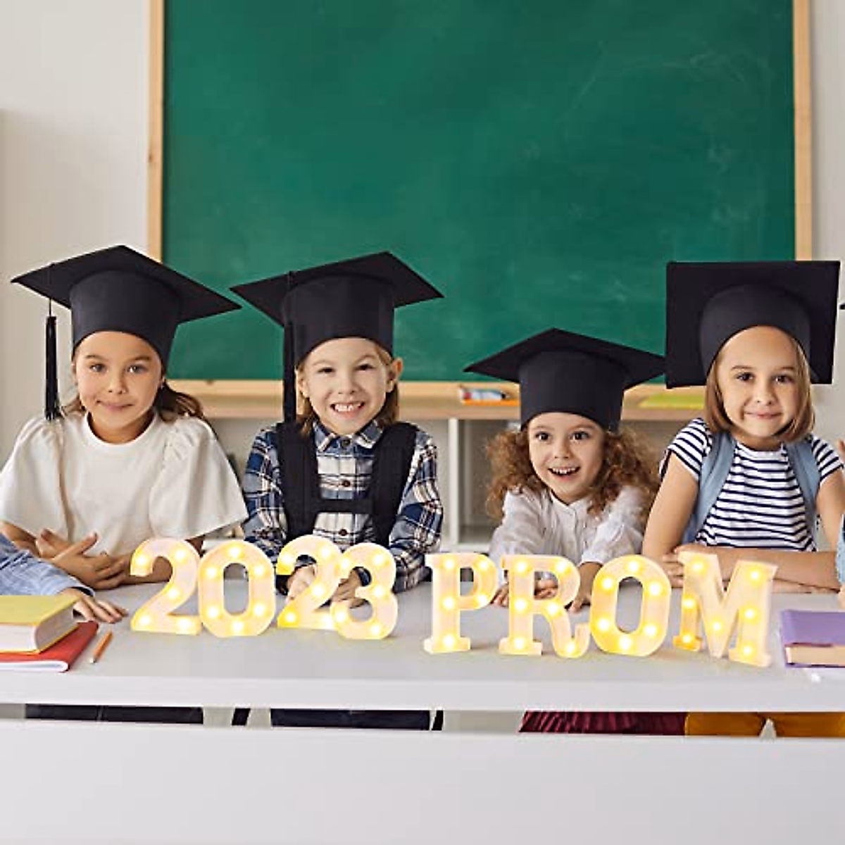 Woanger 8 Pieces Prom 2023 LED Marquee Letter Lights, Sign Light Up Marquee Numbers Letters 2023 Graduation Decorations Prom 2023 Table Top for 2023 Graduation Party Supplies, Battery Operated