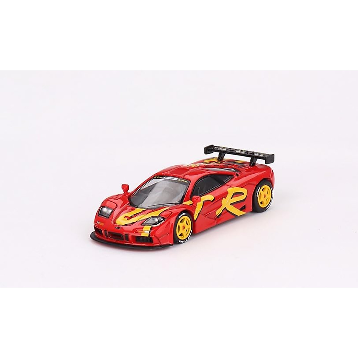 True Scale Miniatures McLaren F1 GTR Red with Yellow Graphics 1996 Presentation Limited Edition to 5040 Pieces Worldwide 1/64 Diecast Model Car