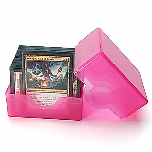 BCW Spectrum Prism Deck Case - Fuchsia - 1 ct | Secure Snap Closure Card Deck Case | Fits 100 Double-Sleeved Cards | Trading Card Deck Storage Ideal for Magic the Gathering, Pokemon, and More