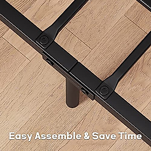 Amyove Queen Size Bed Frame with Wooden Headboard, 14 inch Queen Metal Bed Platform No Box Spring Needed with Heavy Duty Steel Slat, Easy to Assemble Noise Free Mattress Foundation - Queen