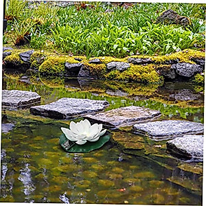 LABRIMP Outdoor Solar Lights LED Decorative Night Lily for Lights Solar Pool Light Swimming Floating Decoration Flower Pad Lamp Outdoor Garden Pond Accessories Solar Lights