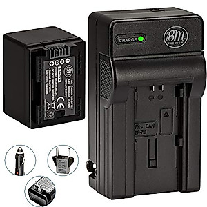BM Premium BP-727 Battery and Charger for Canon Vixia HFR80, HFR82, HFR800, HFR30, HFR32, HFR300, HFR40, HFR42, HFR400, HFR50, HFR52, HFR500, HFR60, HFR62, HFR600, HFR70, HFR72, HFR700, HFM52, HFM500