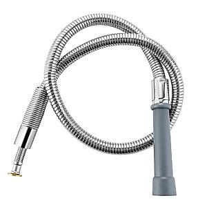Replacement B-0044-H Pre-Rinse Hose for T&S Brass, 44 Inches Flexible Stainless Steel commercial sink sprayer Hose with Heat Resistant Gray Handle