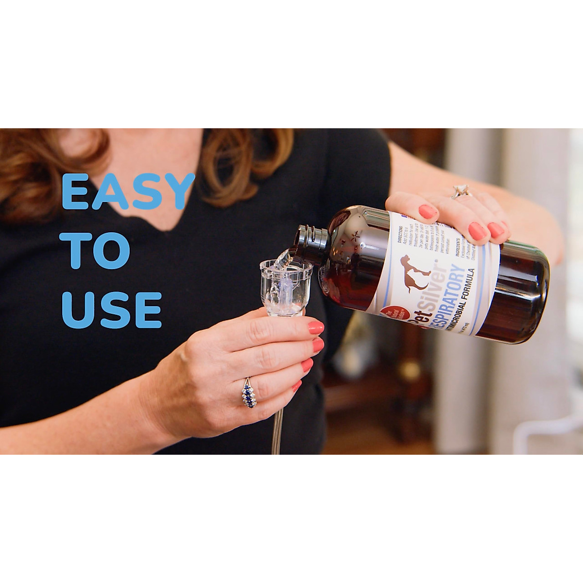 PetSilver Immune Support - Patented Chelated Silver Solution - Promotes Respiratory Health in Cats & Dogs - Allergies, Sinus & Cough Treatment - All-Natural Nebulizer Solution - Easy to Use 16 fl oz