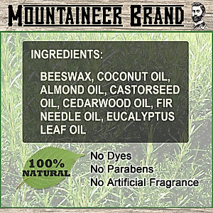 Mountaineer Brand Heavy Duty Beard Balm For Men | 100% Natural with No Parabens or Dyes | Leave In Styling and Conditioning Balm | Shape, Smooth, Grooming Beard Kit | Timber Scent 2oz