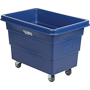 Global Industrial Plastic Bulk Box Truck, 6 Bushel/500 Lb. Capacity, Blue, 33-2/5"L x 23" W x 24-1/2"H