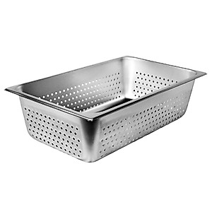 Thunder Group STPA3006PF Steam Table Pan, Full Size, Perforated, 6" deep, Anti-jam, 24 Gauge, 18/8 Stainless Steel, NSF (Made in China), Pack of 6