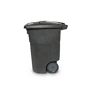 Toter 2-Wheel Trash Can with Lid - Blackstone, 96-Gallon, Model# ANA96-00BKS