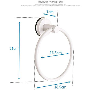 YXCNP Hanging Towel Rack, Bathroom Hanger Kitchen Towel Hook Storage Rails Free Punch Sucker Drying Towel Bath Towel Holder/White