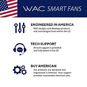 WAC Smart Fans Mocha Indoor and Outdoor 3-Blade Ceiling Fan 54in Matte Black with 3000K LED Light Kit and Remote Control works with Alexa and iOS or Android App