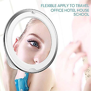 FQYYDD Illuminated Makeup Mirror Make-Up Mirror With Led Light 10X Magnifying Glass Portable