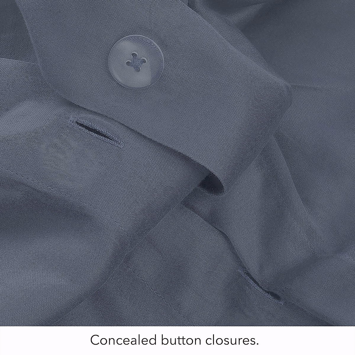 Nate Home by Nate Berkus 300TC 3-Piece Luxe Cotton Sateen Duvet Cover | Ultra Soft, Cool, Bedding Set from mDesign - King Size - 1 Duvet Cover/2 Pillow Shams, Whale (Navy Blue)