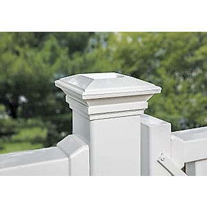 Barrette Outdoor Living 73019233 Contemporary Top Vinyl Rail Post Cap, White