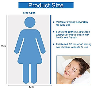 METCRY 50 Pieces of Plastic Sheeting for Body Wraps, 83x47 Inch Thick Plastic Sheeting for Body Wraps, Disposable Film Bathtub Sauna Accessories for Beauty Salon Spa Sauna