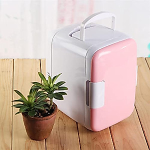 YAARN Small Fridge for Bedroom Cold Car Fridge Cooler Freezer Portable Pink Portable Mini Home Refrigerator