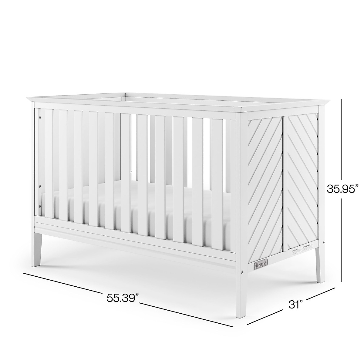 Child Craft Atwood 3-in-1 Convertible Crib, Baby Crib Converts to Day Bed, Toddler Bed, 3 Adjustable Mattress Positions, Non-Toxic, Baby Safe Finish (Matte White)