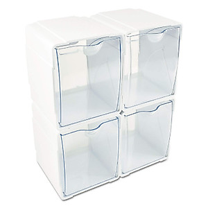 Deflecto Tilt Bins, 5.2" x 5.54" x 4.65", White, 4-Pieces (421103)