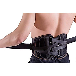 King of Kings Lower Back Brace Pain Relief with Pulley System - Lumbar Support Belt for Women and Men - Adjustable Waist Straps for Sciatica, Spinal Stenosis, Scoliosis or Herniated Disc - Large