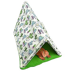 tinkare Reptile Sleeping Bed Bearded Dragon Tent Hide Habitat Shelter for Lizard Bearded Dragon Leopard Gecko