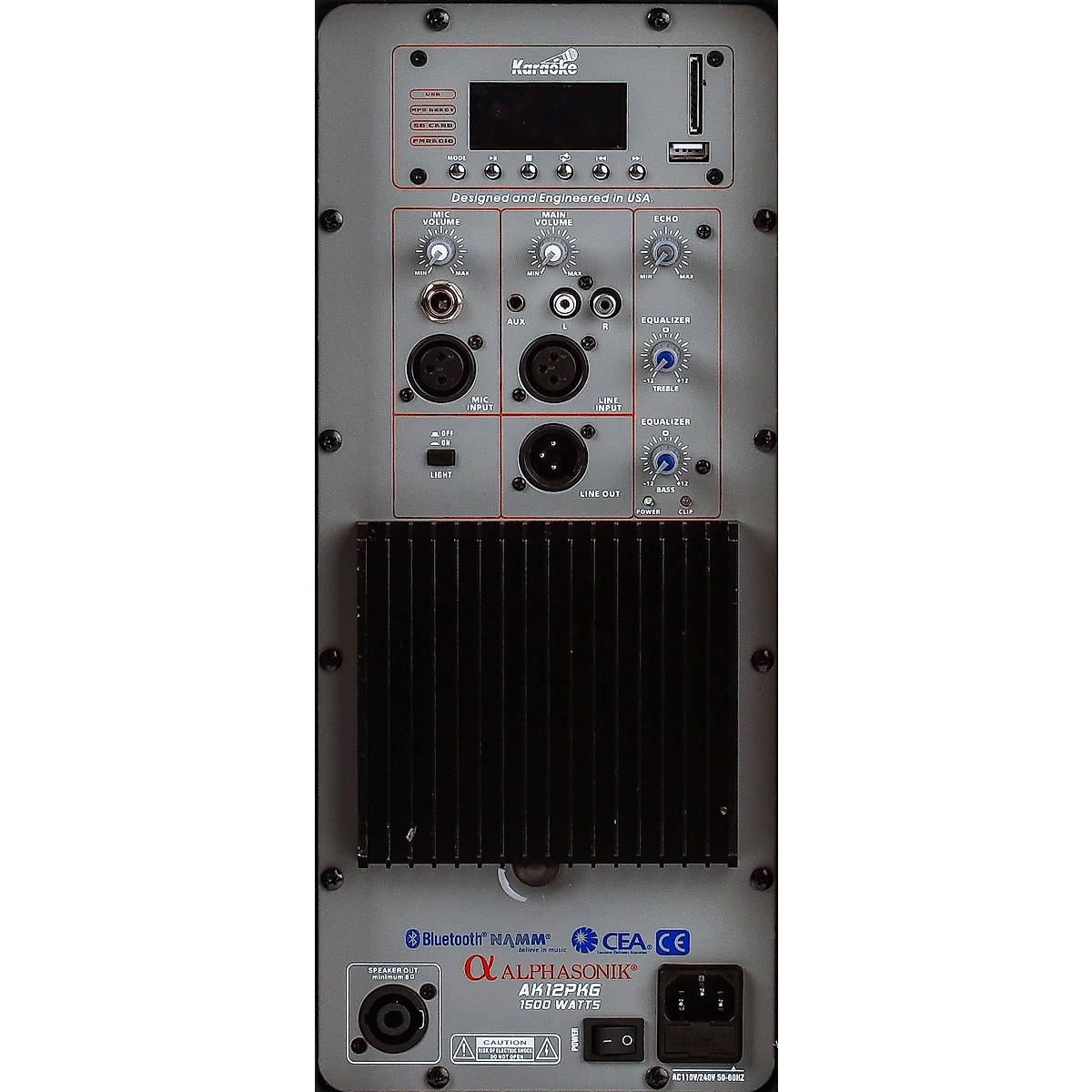 Pair Alphasonik All-in-one 12" Powered 1500W PRO DJ Amplified Loud Speakers with Bluetooth USB SD Card AUX MP3 FM Radio PA System LED Lights Karaoke Mic Guitar Amp 2 Tripod Stands Cable and Microphone