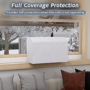 Flamorrow U-Shaped Window Air Conditioner Indoor Cover with Storage Bag, Indoor Full Cover for U-Shaped Window AC Unit, Windproof Design Protective Indoor Cover for Indoor AC Unit, Block Draft & Dust