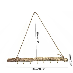 DD-life 2 Pcs Decorative Floating Wall Shelves Coat Hooks Driftwood Branch Hook Branch Hanger Rack for Keys Hats Entryway