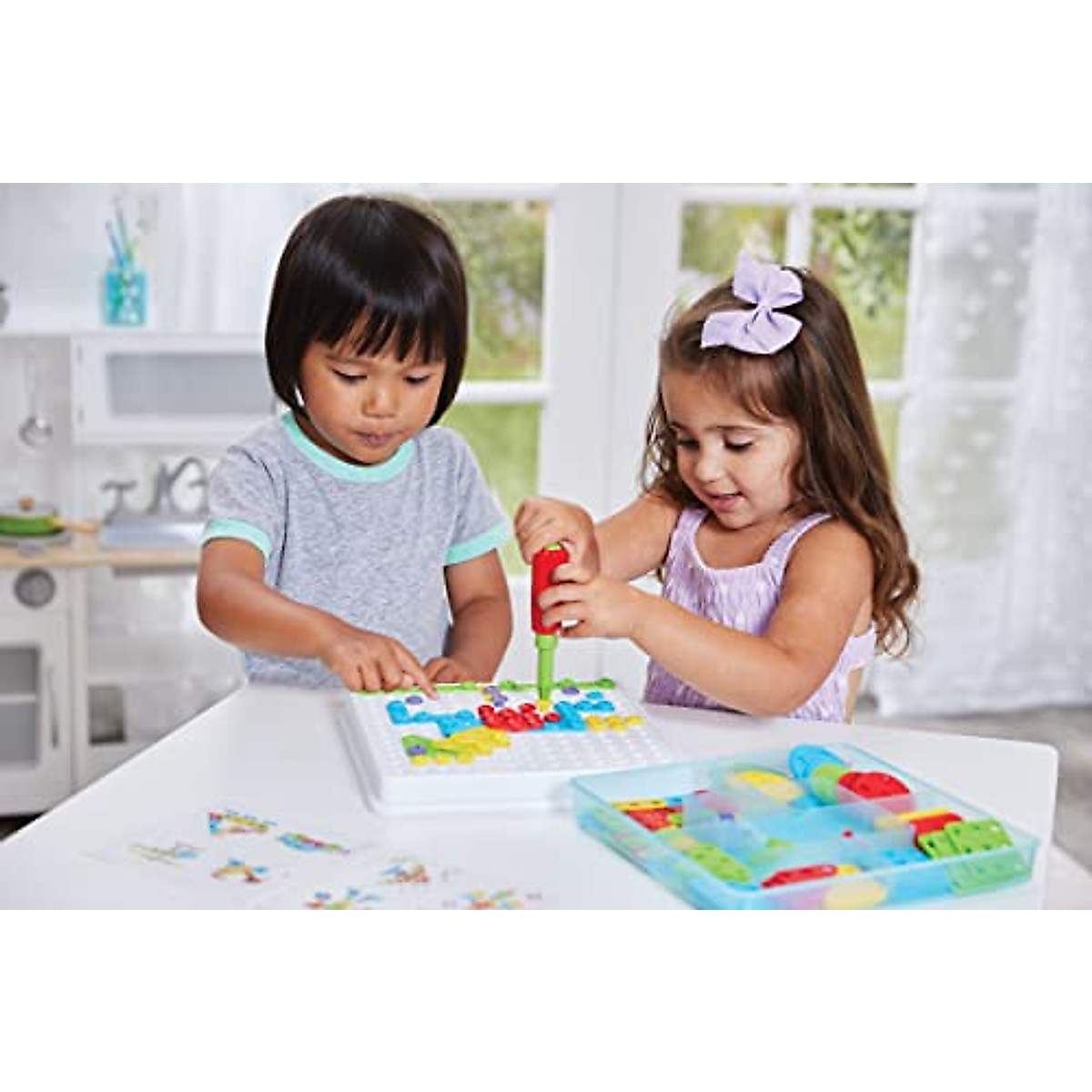 Kidoozie Create & Construct Building Kit, S.T.E.A.M Mosaic Art Activity for Children Ages 3+
