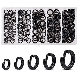 Stainless Steel Split Ring for Fishing Lures 200pcs Jig Split Ring Saltwater Fishing Tackle Line Connector Split Rings Freshwater Loop for Lure Making (Black)