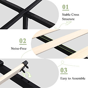 Feonase Queen Bed Frame with 4 Storage Drawers, Upholstered Storage Bed with Charging Station, Tufted Wingback Storage Headboard, No Box Spring Needed, Dark Grey