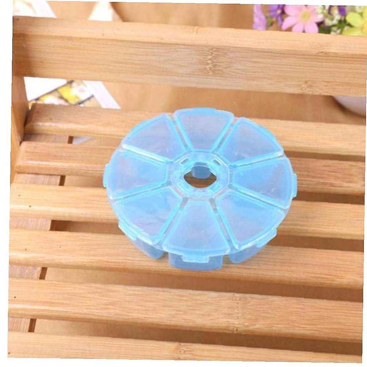 Diamond Painting Boxes Mini 8 Grids Rhinestone Gems Plastic Box Round Storage Box Case Jewelry Bead Makeup Clear Organizer