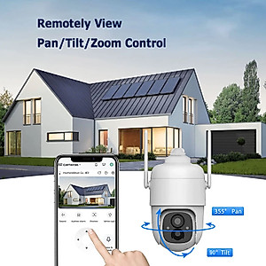 HOSAFE.COM 2K Solar Security Cameras Wireless Outdoor Battery Powered, Pan Tilt WiFi Security Cameras for Home Security, Color Night Vision, 2 Way Talk, PIR Human AI Motion Detection & Phone Alerts
