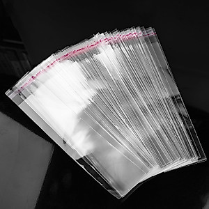 FVOLREM 220 Pcs Self Sealing Cellophane Bags, 2x10 Inches Clear Resealable Packaging Bags for Cookies, Candy, Treats, and Small Products