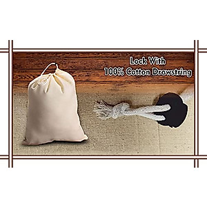 Cotton Bag Drawstring - 6 Pack, Canvas Bags 18'' X 18'' inch - Machine Washable Cotton Fabric - Storage Sack for Dirty Clothes, Basket Liner, Hamper Bag, Liner Replacement, delicates, Sleeping Bag, Reusable Travel Dorm and Basket Closure