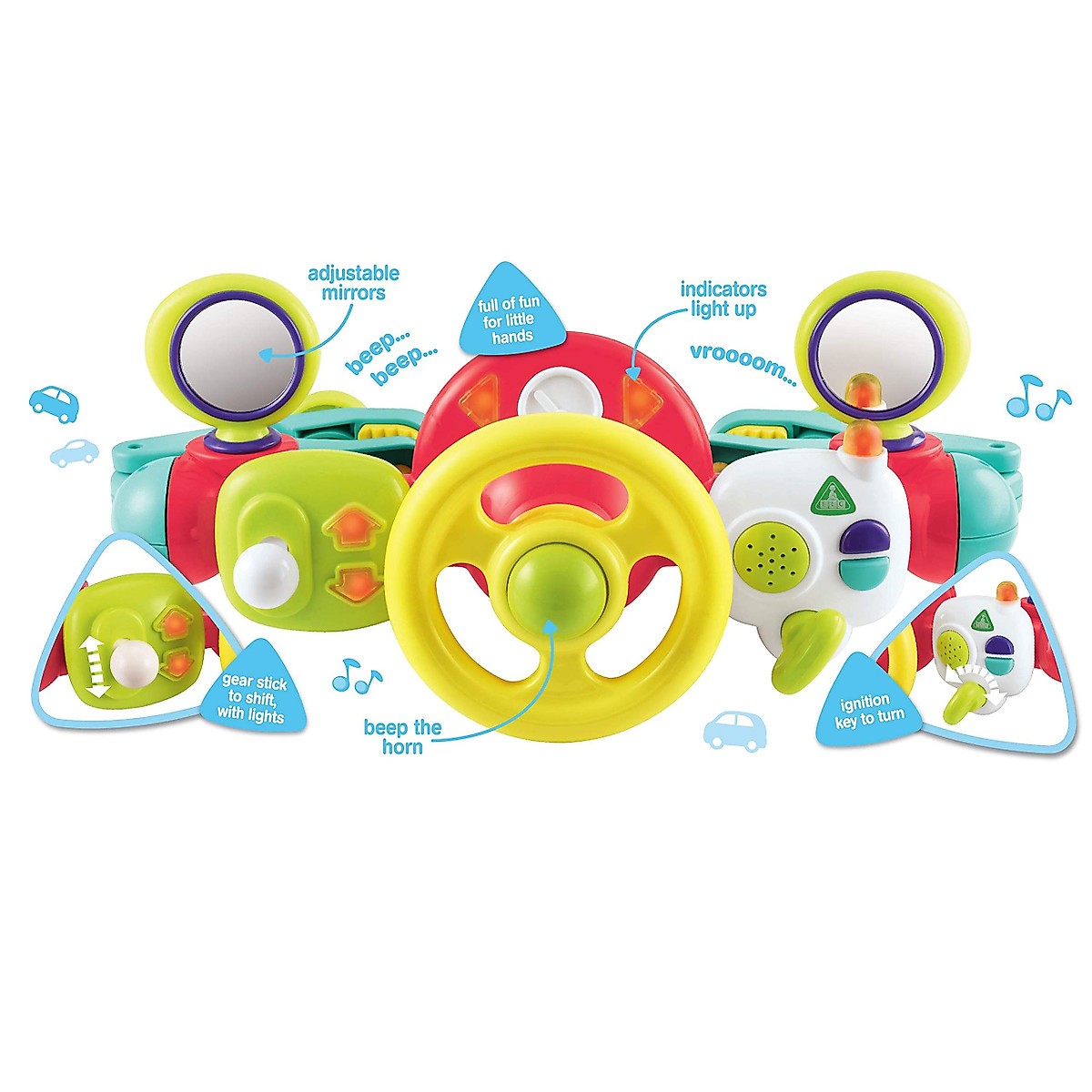 Early Learning Centre Lights and Sounds Buggy Driver, Hand Eye Coordination, Stimulates Senses, Kids Toys for Ages 06 Month by Just Play