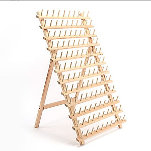 BAENRCY 120-Spools Wooden Thread Holder Sewing and Embroidery Thread Rack and Organizer Thread Rack for Sewing