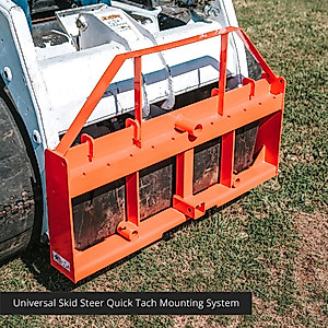 Titan Attachments UA USA Made Orange Pallet Fork Frame Attachment, 60â€ Fork Blades, Rated 4,000 LB