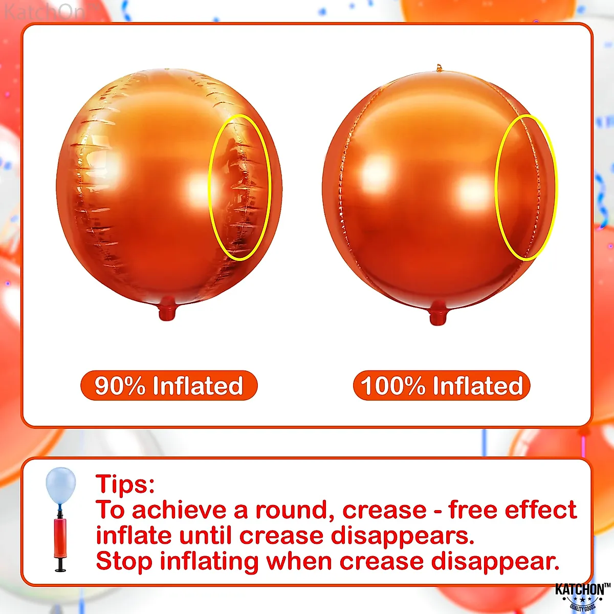 KatchOn, Big Orange Mylar Balloons - 22 Inch, Pack of 6 | Maple Leaf Balloons - Big, 27 Inch | Fall Mylar Balloons for Fall Decorations for Home | Orange Metallic Balloons, Burnt Orange Foil Balloons