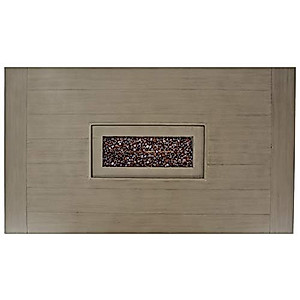 Signature Design by Ashley Windon Barn Rectangular Outdoor Fire Pit Patio Table with Aluminum Frame, Brown