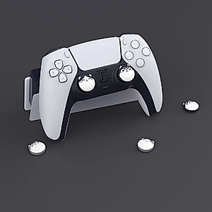 PlayVital Husky & Kitty Cute Thumb Grip Caps for PS5/4 Controller, Silicone Analog Stick Caps Cover for Xbox Series X/S, Thumbstick Caps for Switch Pro Controller - Navy Blue & Light Gray
