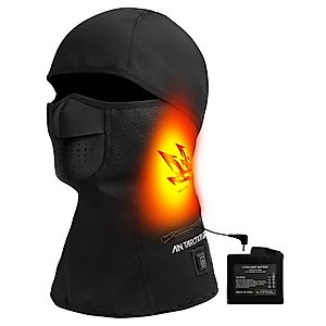 ANTARCTICA GEAR Heated Balaclava Face Ski Mask Windproof Warm Heating Hat for Motorcycle Riding Women Men Black