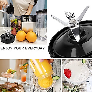 7 Fins Blender Blade Compatible with Ninja Blender Blade Replacement, Ninja Blender Lid Accessories for Auto iQ BL682-30 BL642-30 BL450-30 BL482-30 BL687CO-30 BL450-30 BL642-30 BL482-30 BL682-30 ect