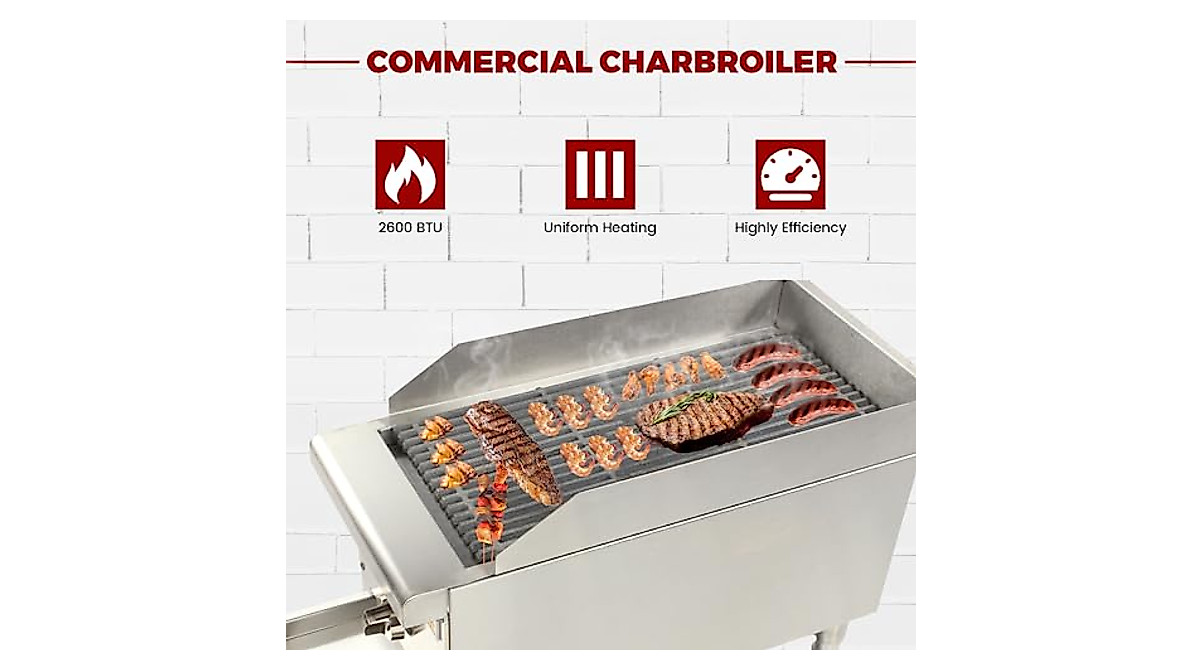Hipopller 12" Commercial Charbroilers - Heavy Duty Grill
