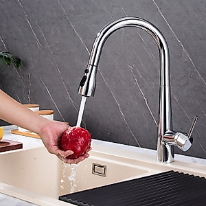 Pull Down Kitchen Faucet Sprayer Head Replacement Part, 3 Function kitchen Sink Faucet Replacement Nozzle, Spray Head for American Standard Faucets, Kohler, Hansgrohe, Grohe, Moen, Delta, Chrome