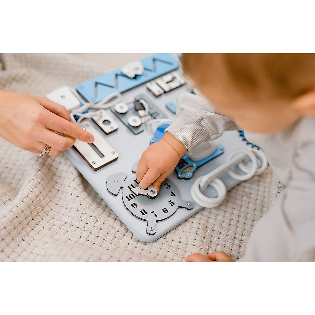 Busy Board for Toddlers, Sensory Game, Montessori Board for Kids, Activity Toy for Toddlers, Develop Fine Motor Skills, Educational Learning Toy, Learning Wooden Travel Toy, Doors and Locks