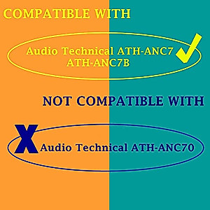 TaiZiChangQin Ear Pads Ear Cushions Replacement Compatible with Audio Technical ATH-ANC7 ATH-ANC7B Headphone (Protein Leather Earpads)