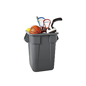 Rubbermaid Commercial 353600Gy Brute Container, Square, Polyethylene, 40Gal, Gray