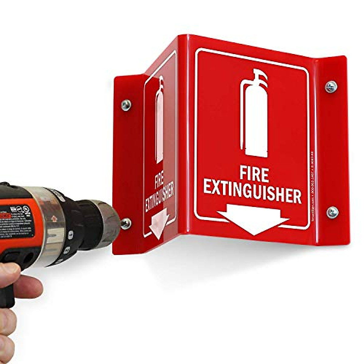 SmartSign “Fire Extinguisher” Projecting Sign with Arrow | 6" Polished Acrylic