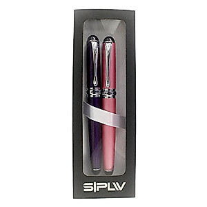 Sipliv 2PCS Jinhao X750 Fountain Pen in 2 Colors with Ink Refill Converter, Purple & Pink